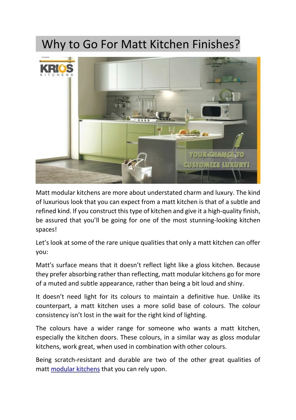 PPT - Why to Go For Matt Kitchen Finishes PowerPoint Presentation, free ...