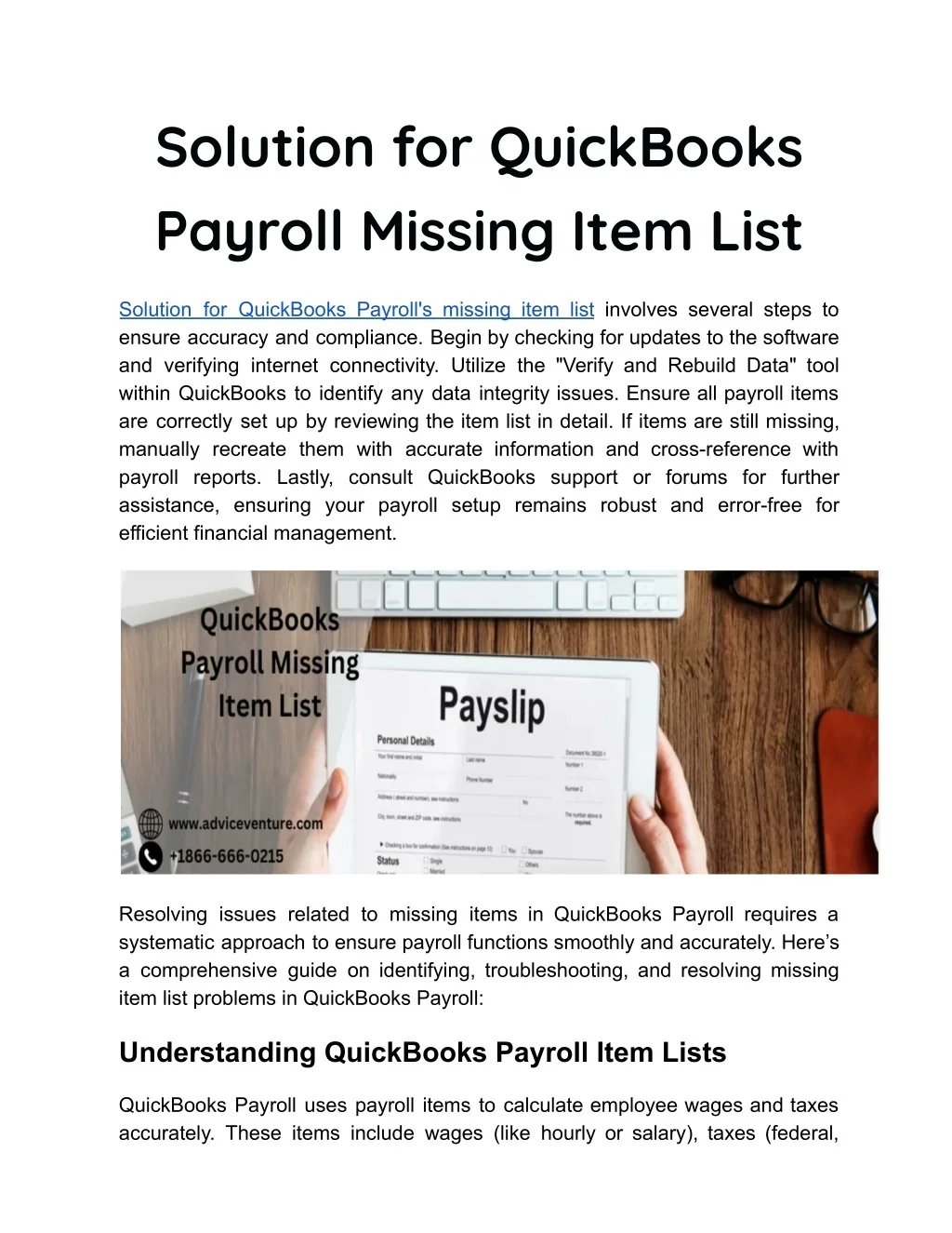 PPT - Solution for QuickBooks Payroll Missing Item List PowerPoint ...