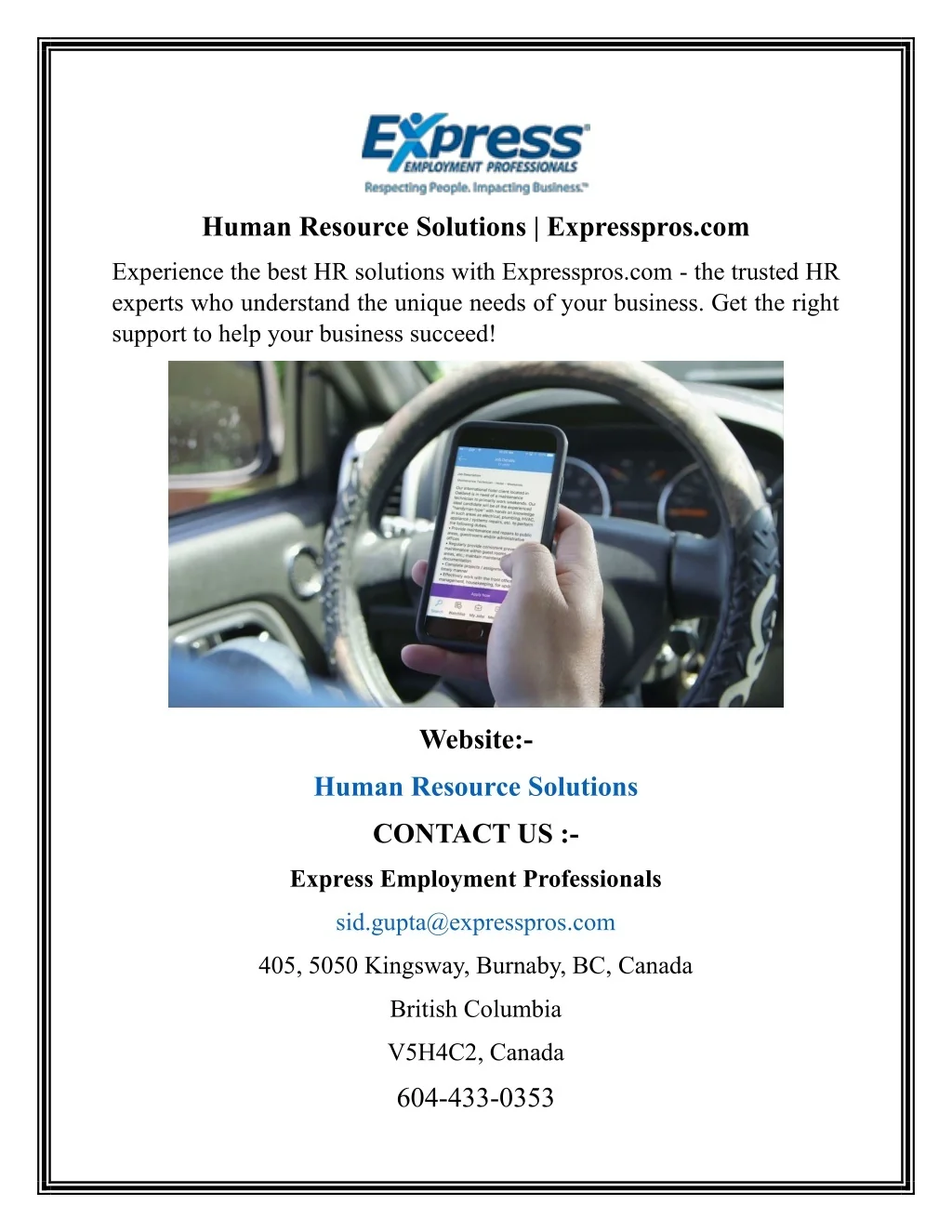 PPT - Human Resource Solutions Expresspros PowerPoint Presentation ...