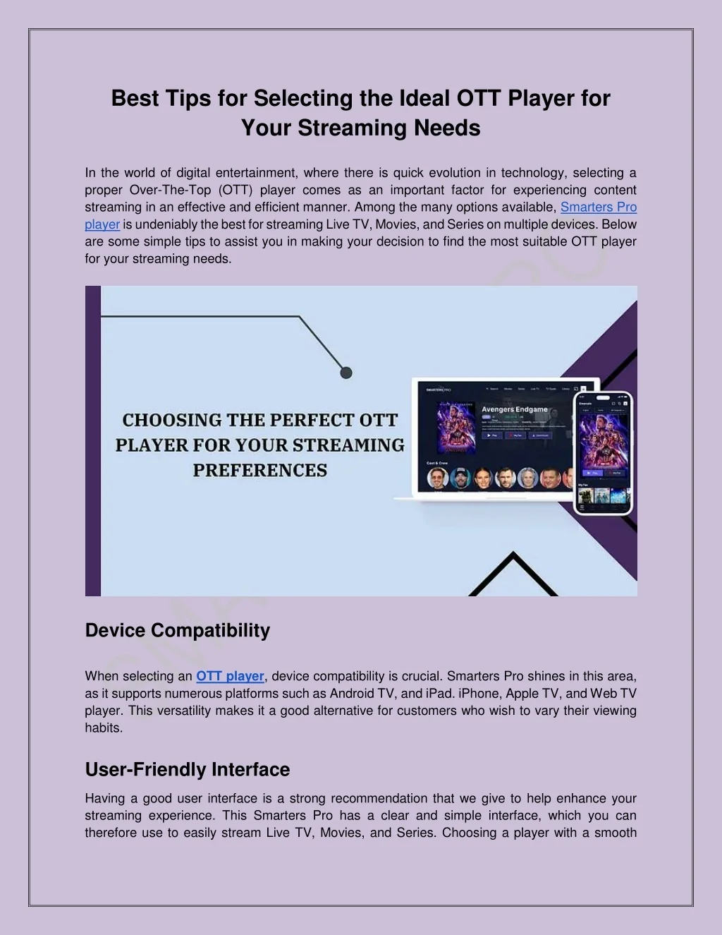 PPT - Best Tips for Selecting the Ideal OTT Player for Your Streaming Needs PowerPoint ...