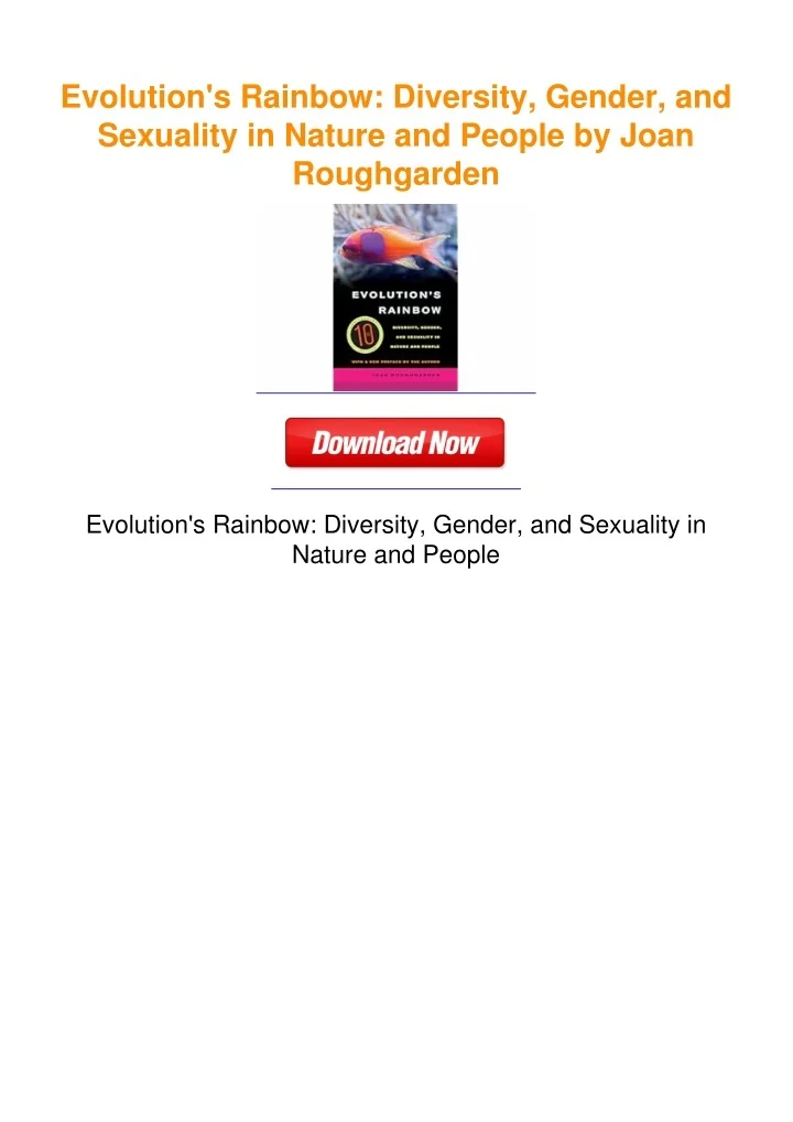 PPT - Evolution's Rainbow: Diversity, Gender, and Sexuality in Nature and PowerPoint ...
