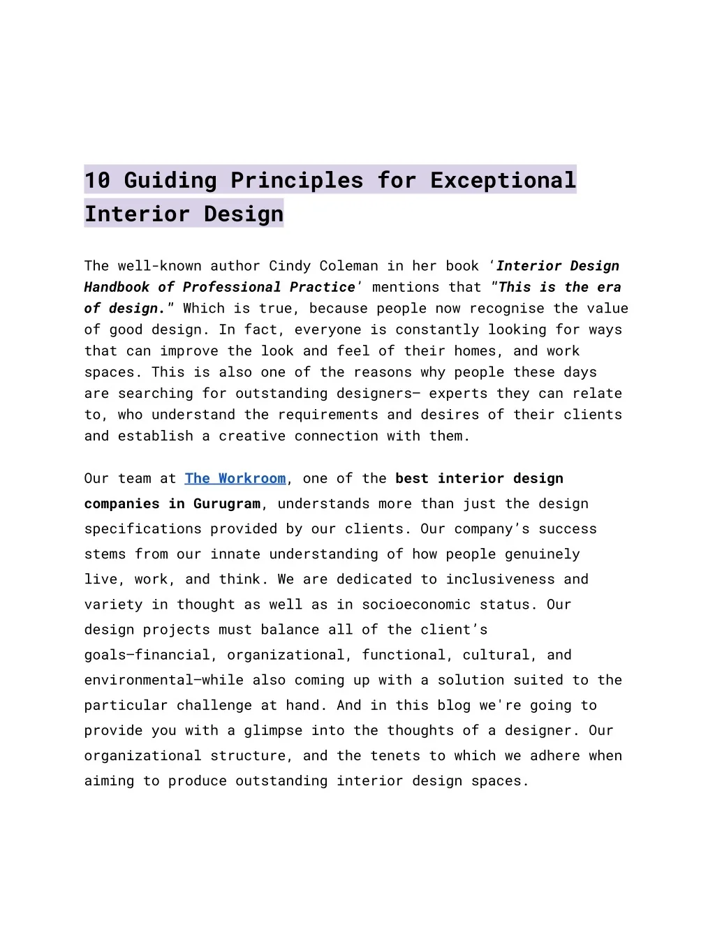 PPT - 10 Guiding Principles for Exceptional Interior Design PowerPoint ...