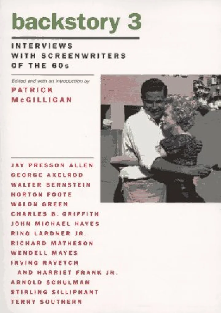 PPT - read pdf Backstory 3: Interviews with Screenwriters of the 60s ...