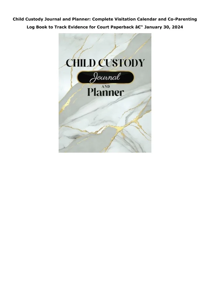 PPT - Download PDF Child Custody Journal and Planner: Complete ...