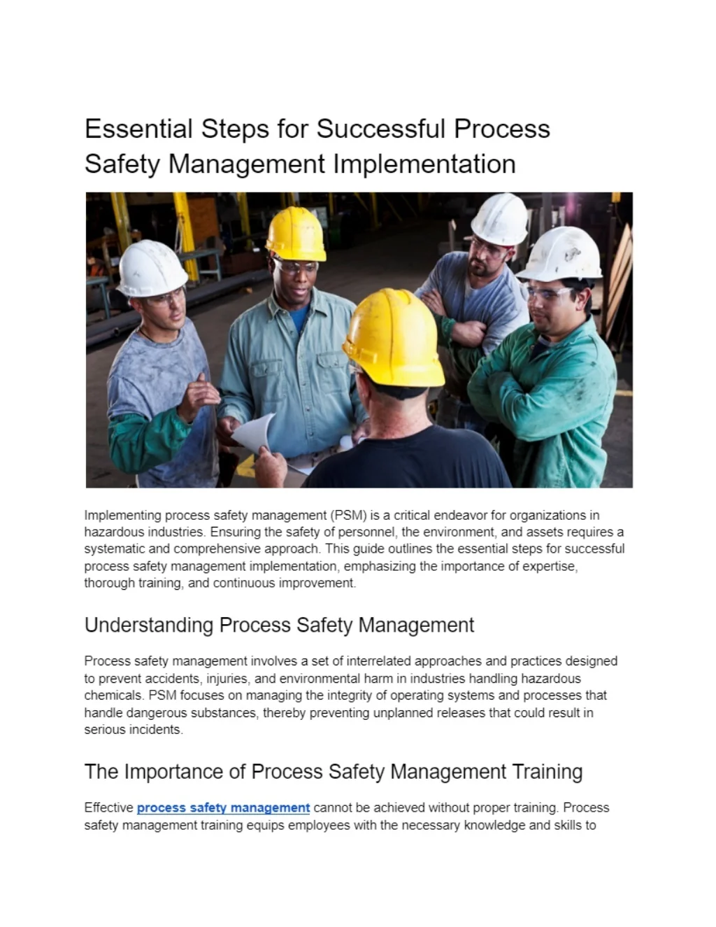 PPT - Essential Steps for Successful Process Safety Management ...