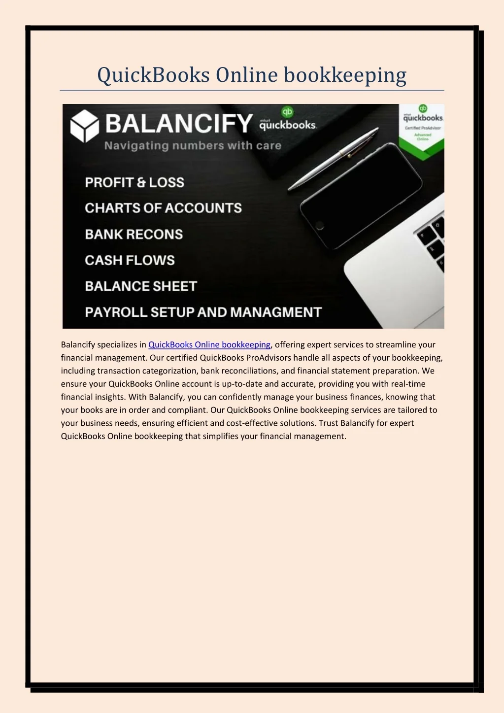 PPT - QuickBooks Online Bookkeeping PowerPoint Presentation, free ...