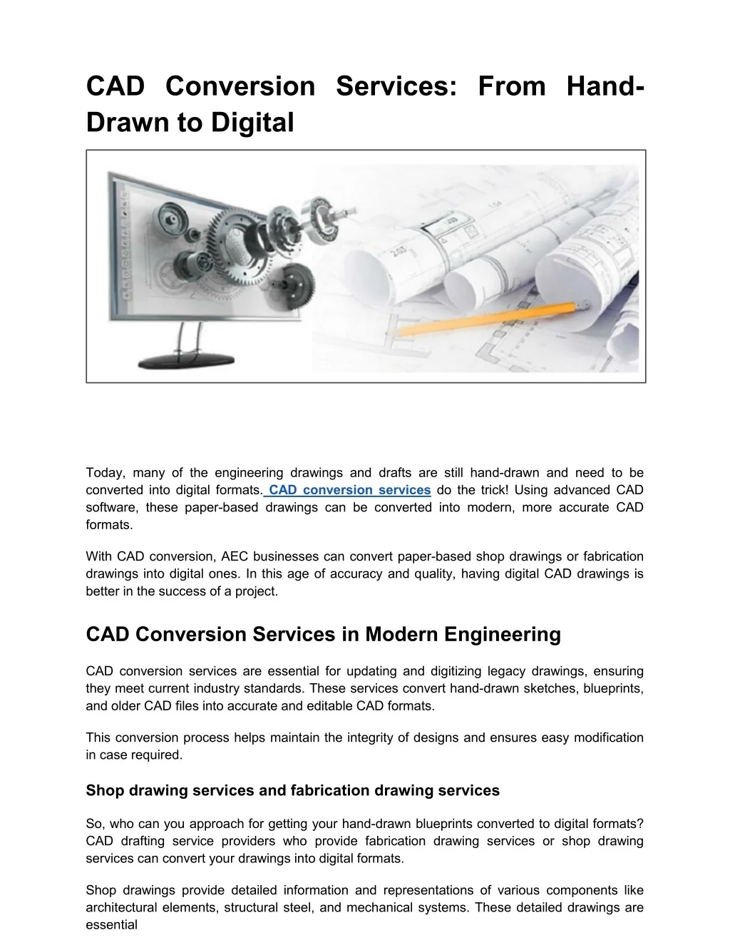 PPT - CAD Conversion Services From Hand-Drawn to Digital PowerPoint ...