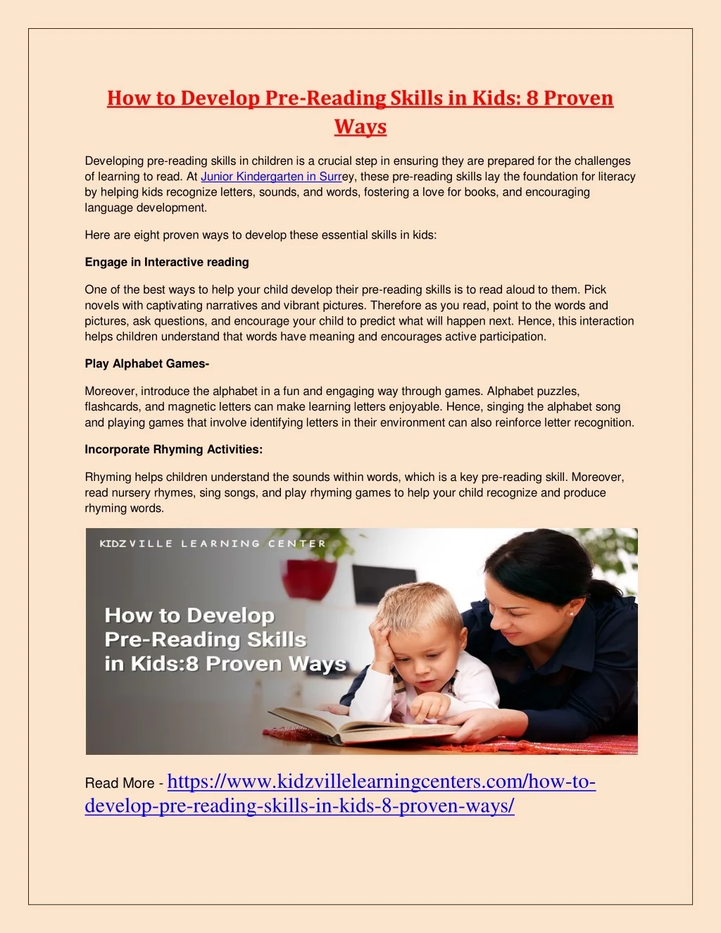 PPT - How to Develop Pre-Reading Skills in Kids 8 Proven Ways (1 ...