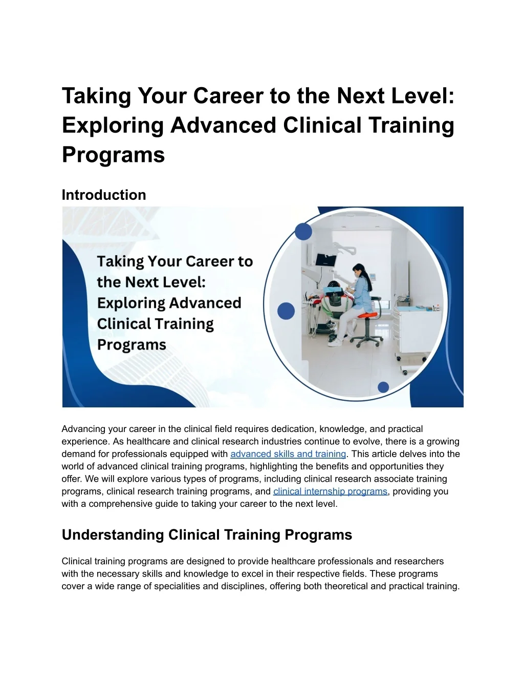 PPT - Taking Your Career to the Next Level_ Exploring Advanced Clinical ...