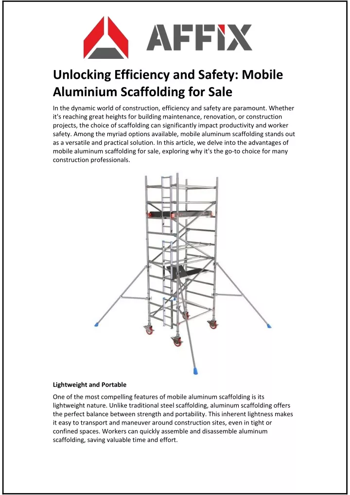 PPT - Unlocking Efficiency and Safety: Mobile Aluminium Scaffolding for ... PPT - Unlocking Efficiency and Safety: Mobile Aluminium Scaffolding for ...