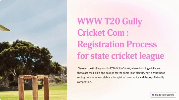 PPT - WWW T20 Gully Cricket Com : Registration Process for state ...