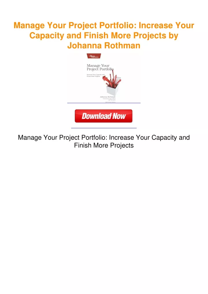 PPT - Manage Your Project Portfolio: Increase Your Capacity and Finish ... PPT - Manage Your Project Portfolio: Increase Your Capacity and Finish ...