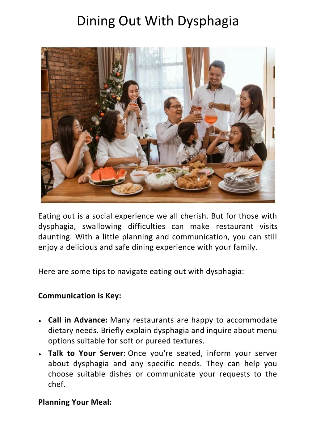 PPT - Dining Out With Dysphagia PowerPoint Presentation, free download ...