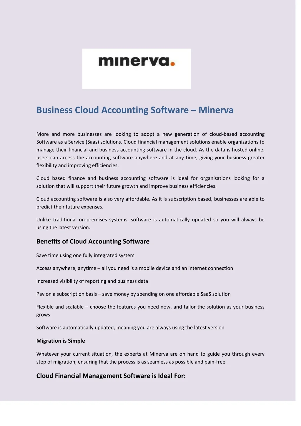 PPT - Business Cloud Accounting Software – Minerva PowerPoint ...
