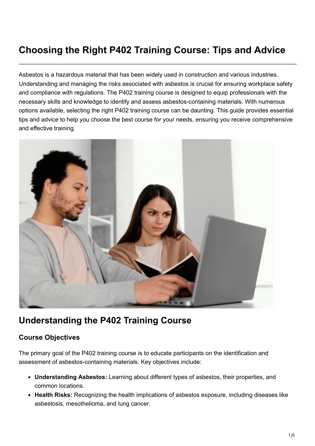 PPT - Choosing the Right P402 Training Course Tips and Advice-1 ...