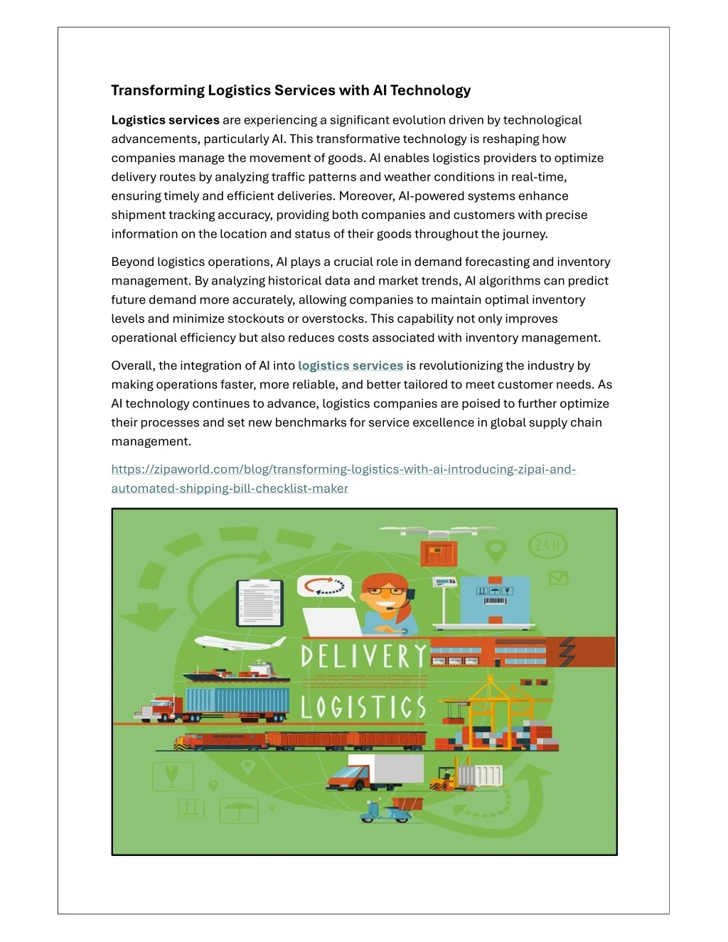 PPT - Transforming Logistics Services with AI Technology PowerPoint ...