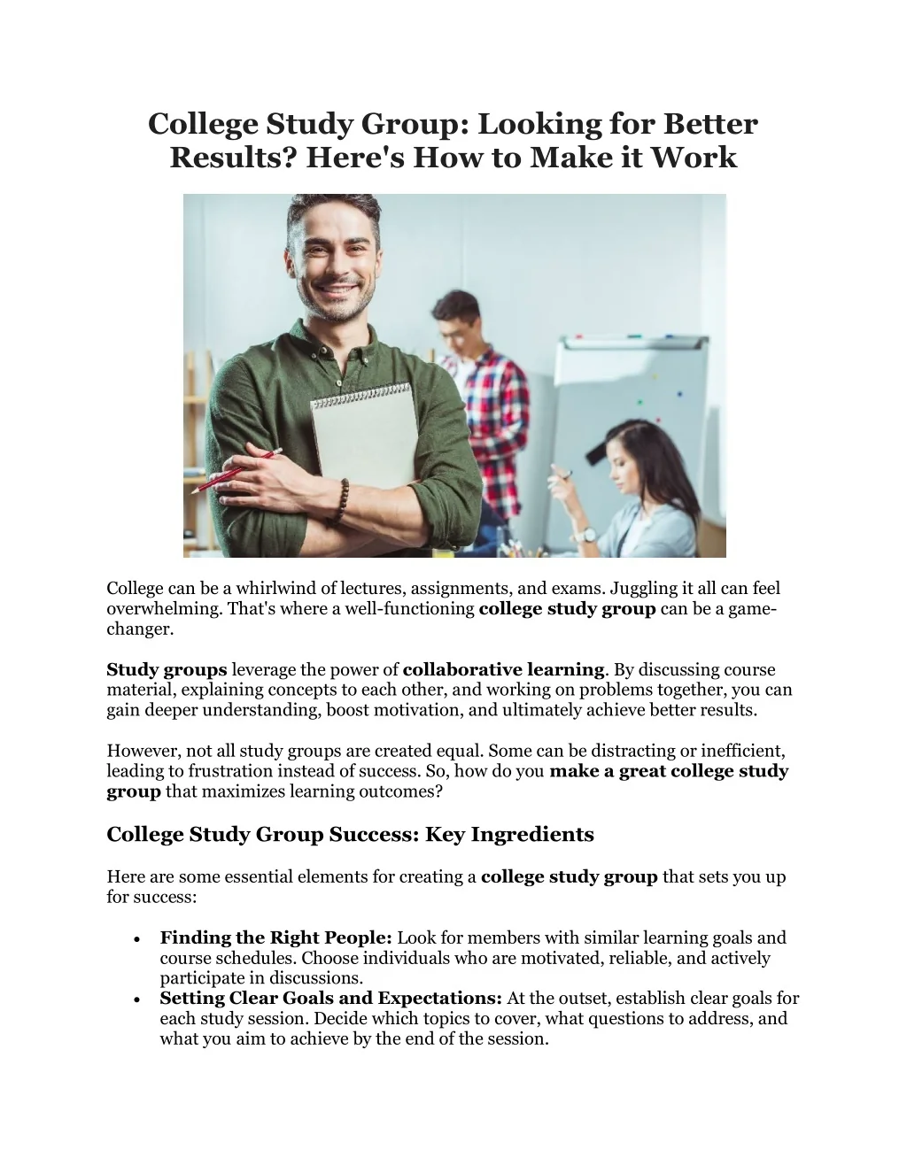 PPT - College Study Group Looking for Better Results Here's How to Make ...