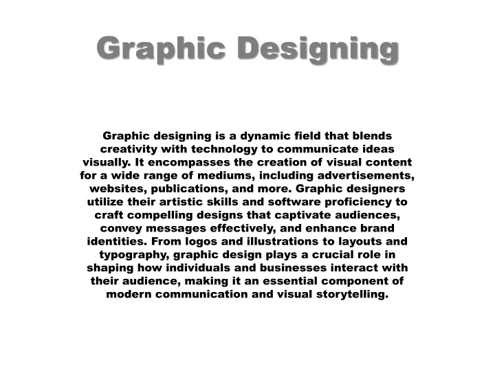 PPT - Graphic Designing course in Chandigarh PowerPoint Presentation ...