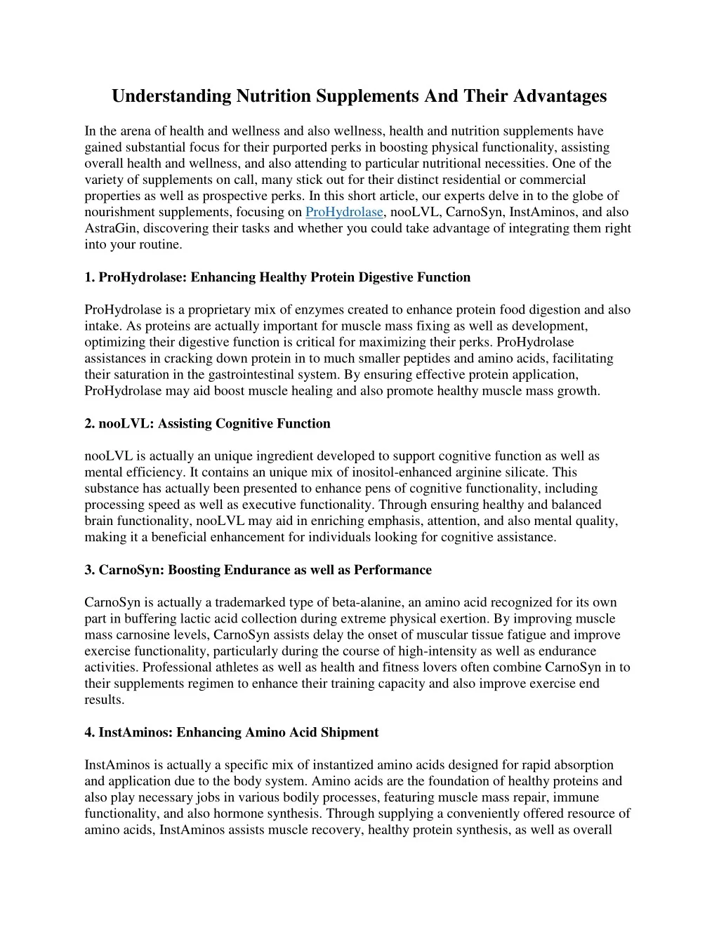 PPT - Understanding Nutrition Supplements And Their Advantages ...