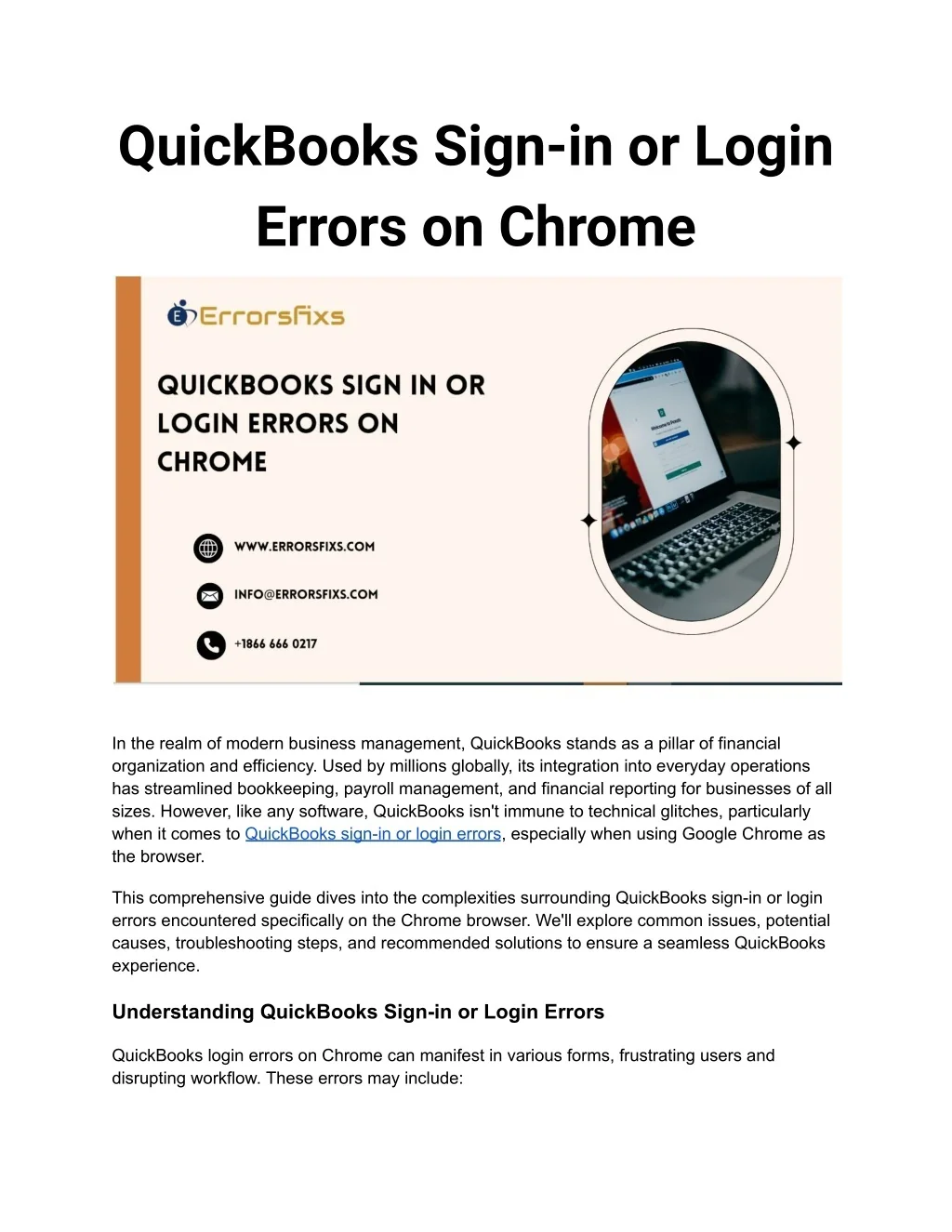 PPT - QuickBooks Sign-in or Login Errors on Chrome PowerPoint ...