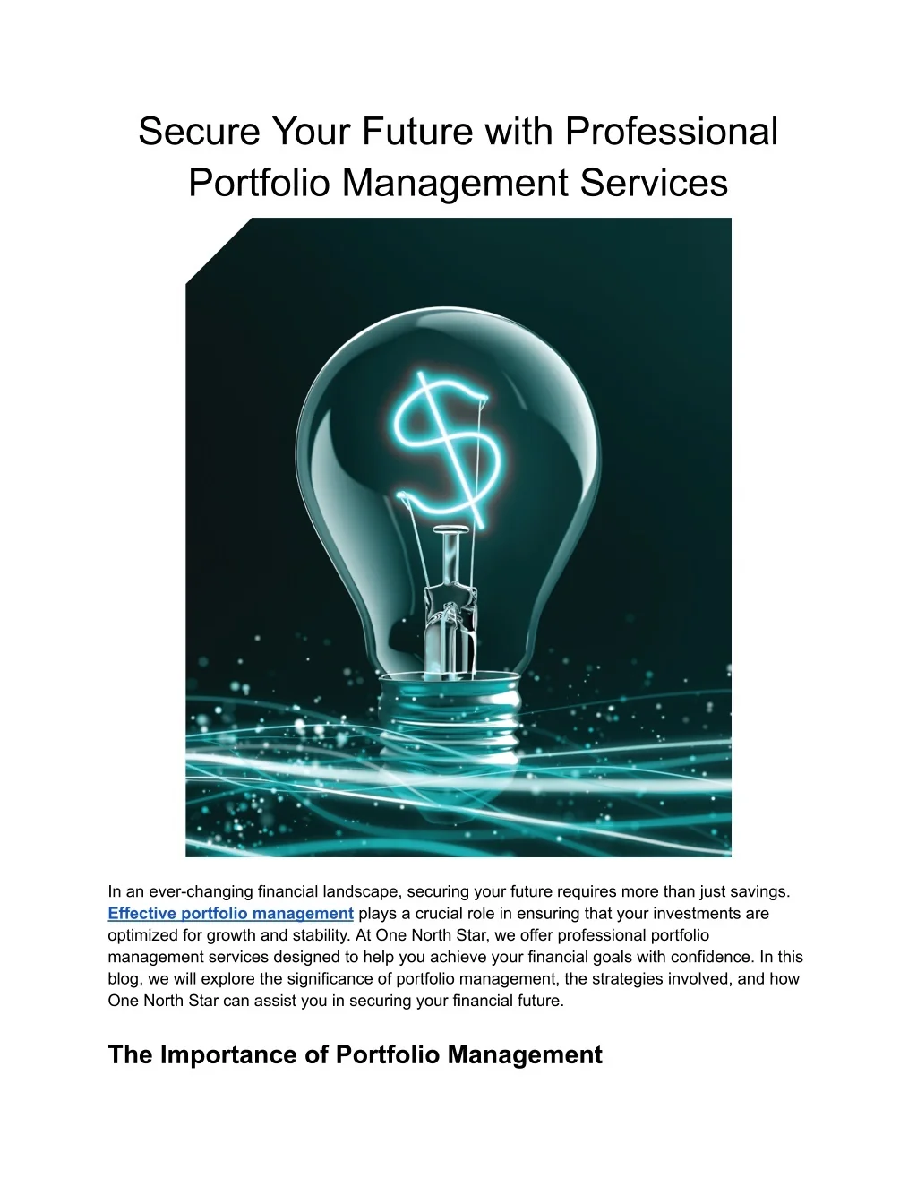 PPT - Secure Your Future with Professional Portfolio Management ...
