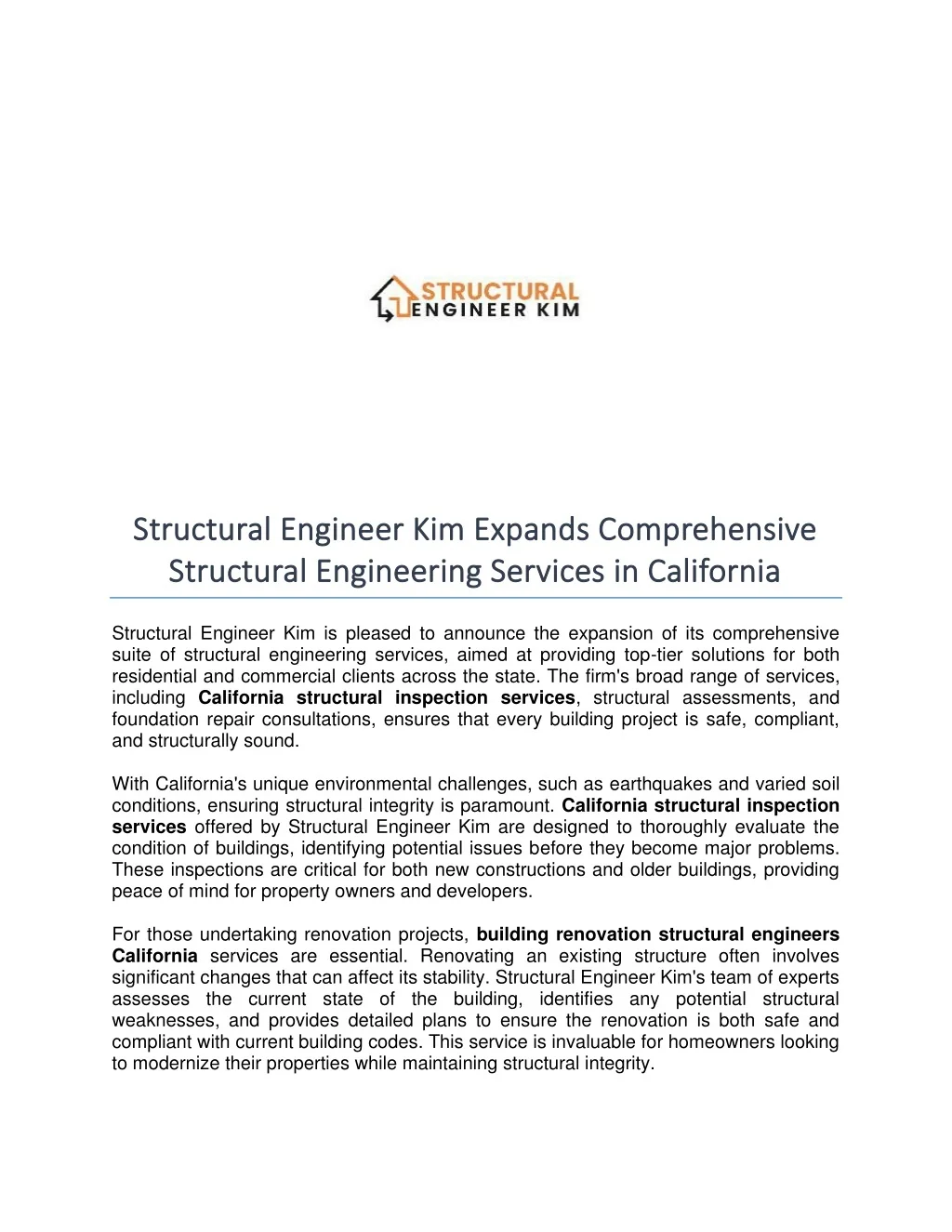 PPT - Structural Engineer Kim Expands Comprehensive Structural Engineering Services in ...
