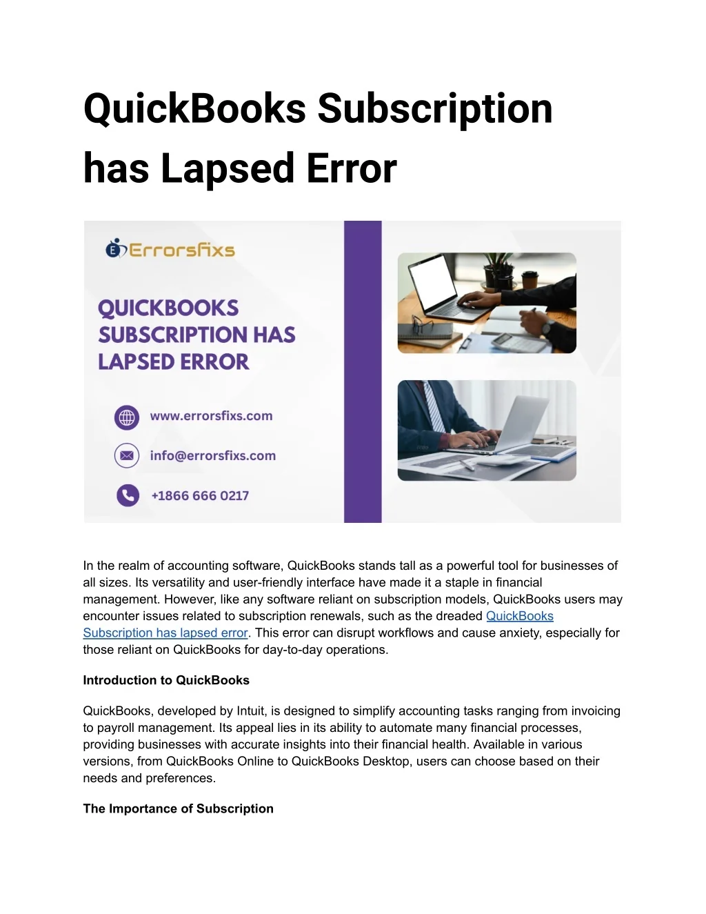 PPT - QuickBooks Subscription has Lapsed Error PowerPoint Presentation - ID:13353876