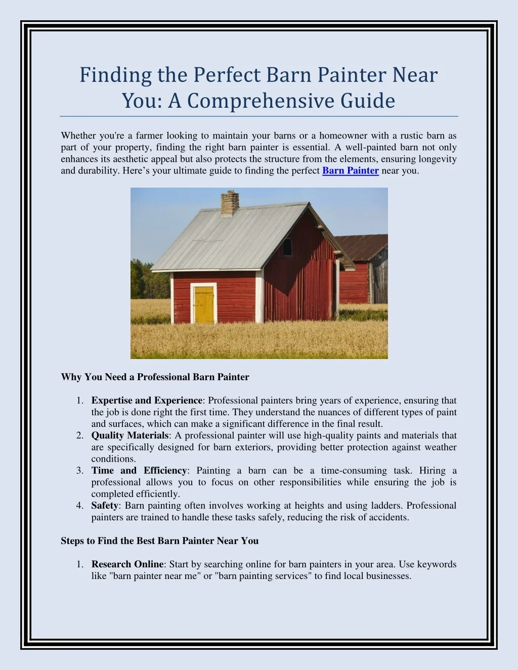 PPT - Finding the Perfect Barn Painter Near You A Comprehensive Guide ...
