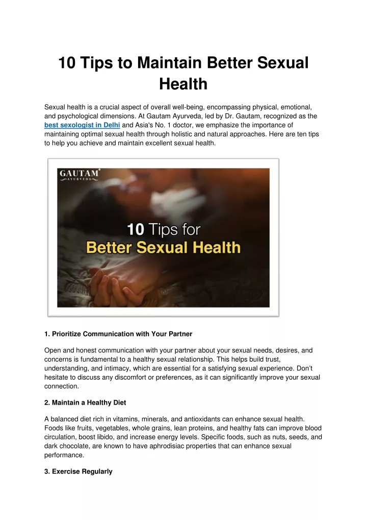 Ppt Better Tips To Maintain Better Sexual Health Powerpoint