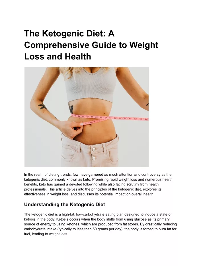 Ppt The Ketogenic Diet A Comprehensive Guide To Weight Loss And