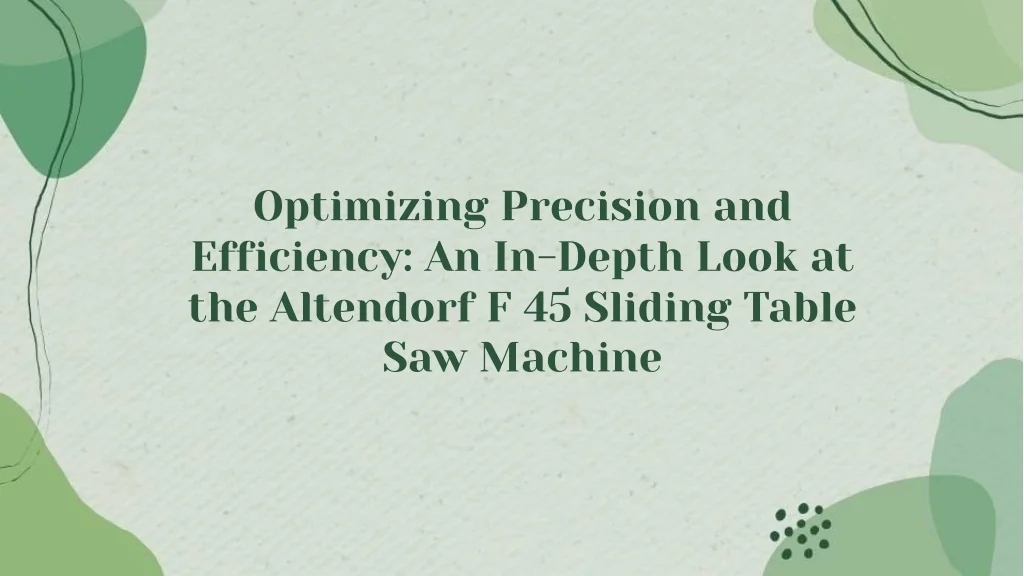 PPT - Optimizing Precision and Efficiency: An In-Depth Look at the ...