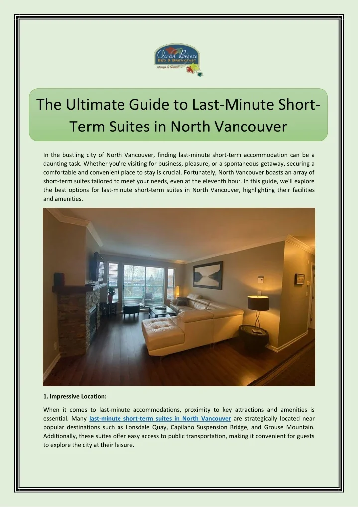 PPT - The Ultimate Guide to Last-Minute Short-Term Suites in North ...