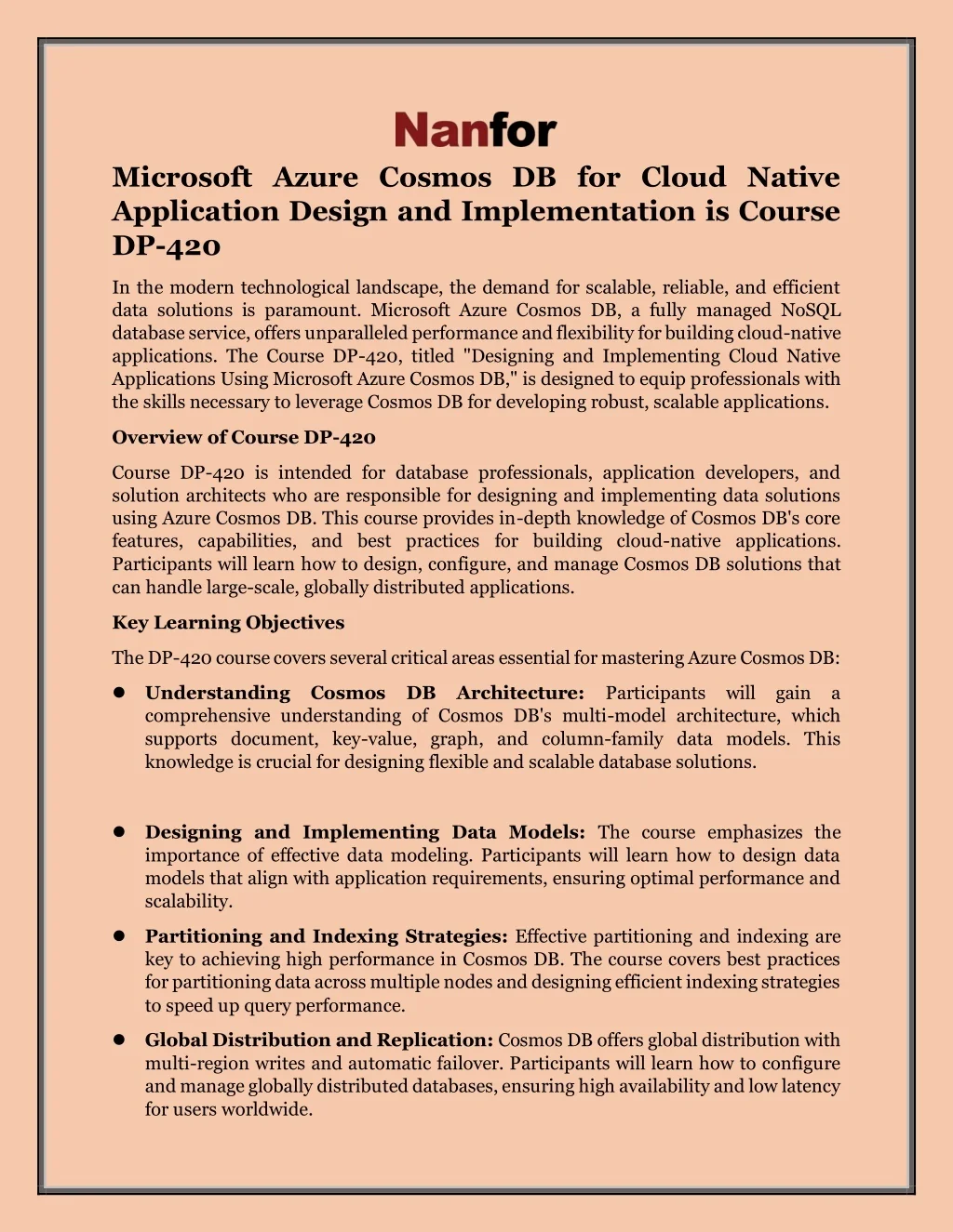 Ppt Microsoft Azure Cosmos Db For Cloud Native Application Design And Implementation