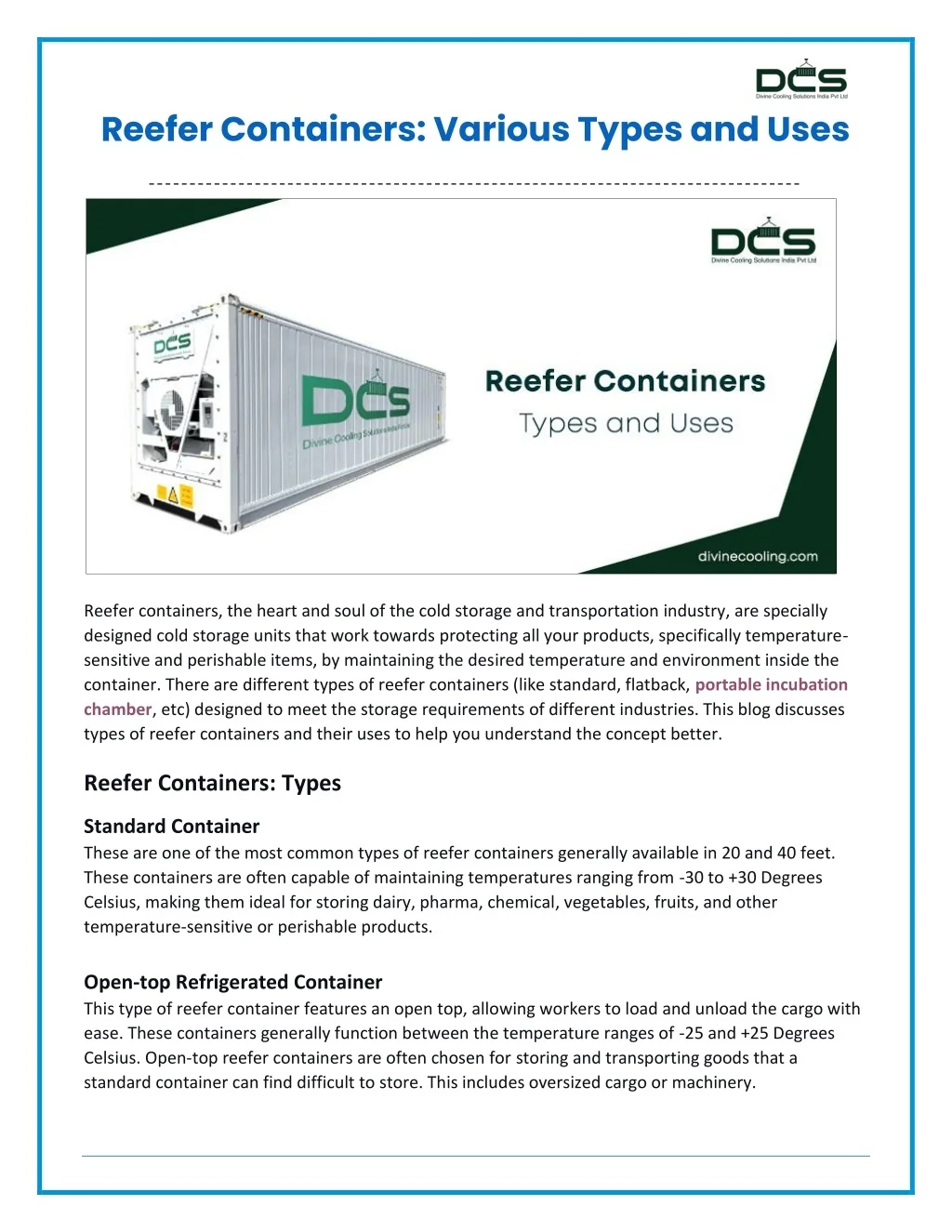 PPT - Reefer Containers - Various Types and Uses PowerPoint ...