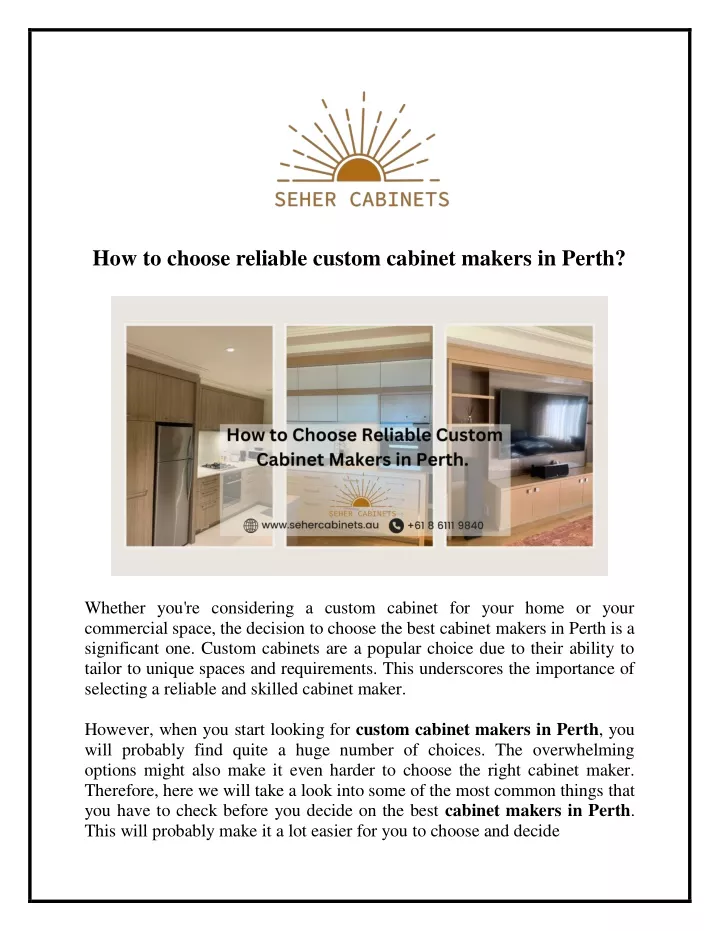 PPT - How to choose reliable custom cabinet makers in Perth PowerPoint ... PPT - How to choose reliable custom cabinet makers in Perth PowerPoint ...