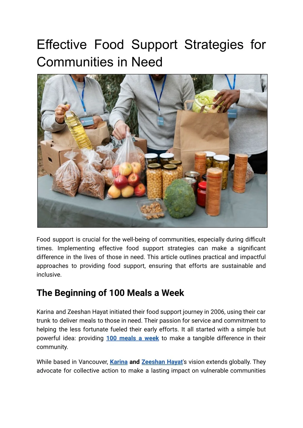 PPT - Effective Food Support Strategies for Communities in Need ...