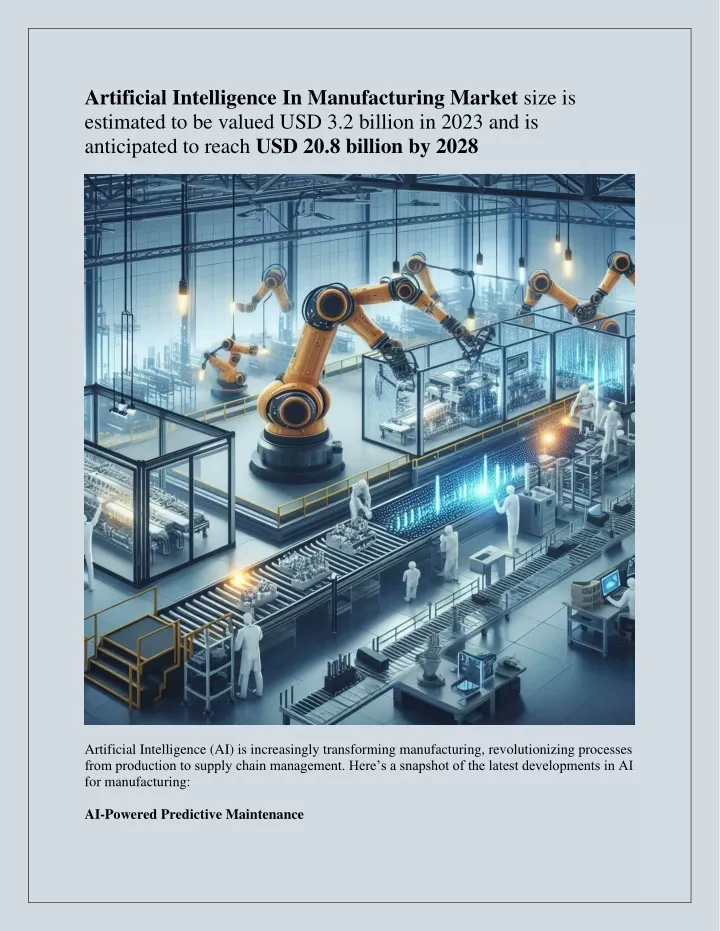 Ppt Artificial Intelligence In Manufacturing Market Powerpoint