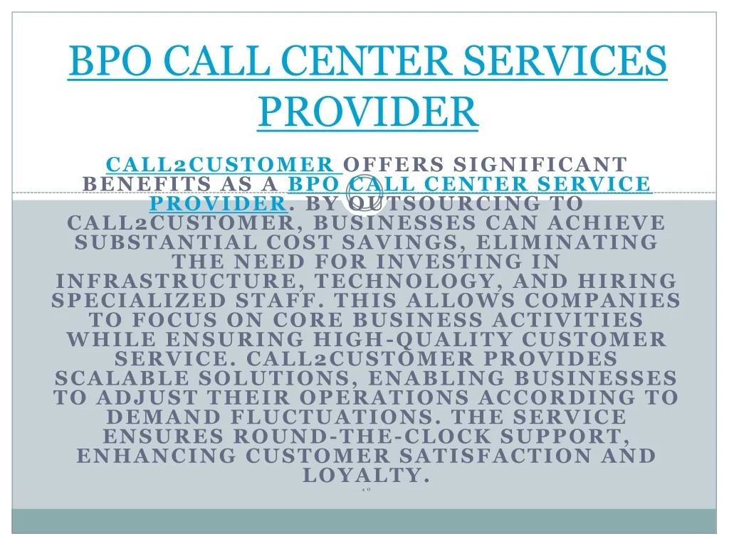 PPT - BPO CALL CENTER SERVICES PROVIDER PowerPoint Presentation, free ...