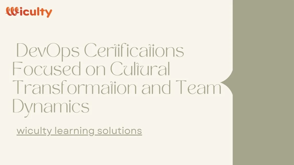 PPT - DevOps Certifications Focused on Cultural Transformation and Team ...