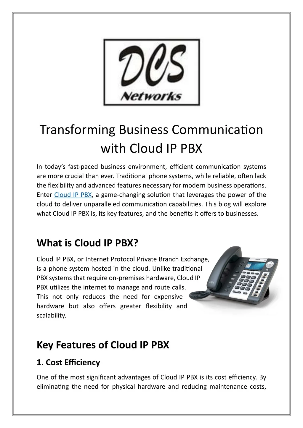 PPT - Transforming Business Communication with Cloud IP PBX PowerPoint ...