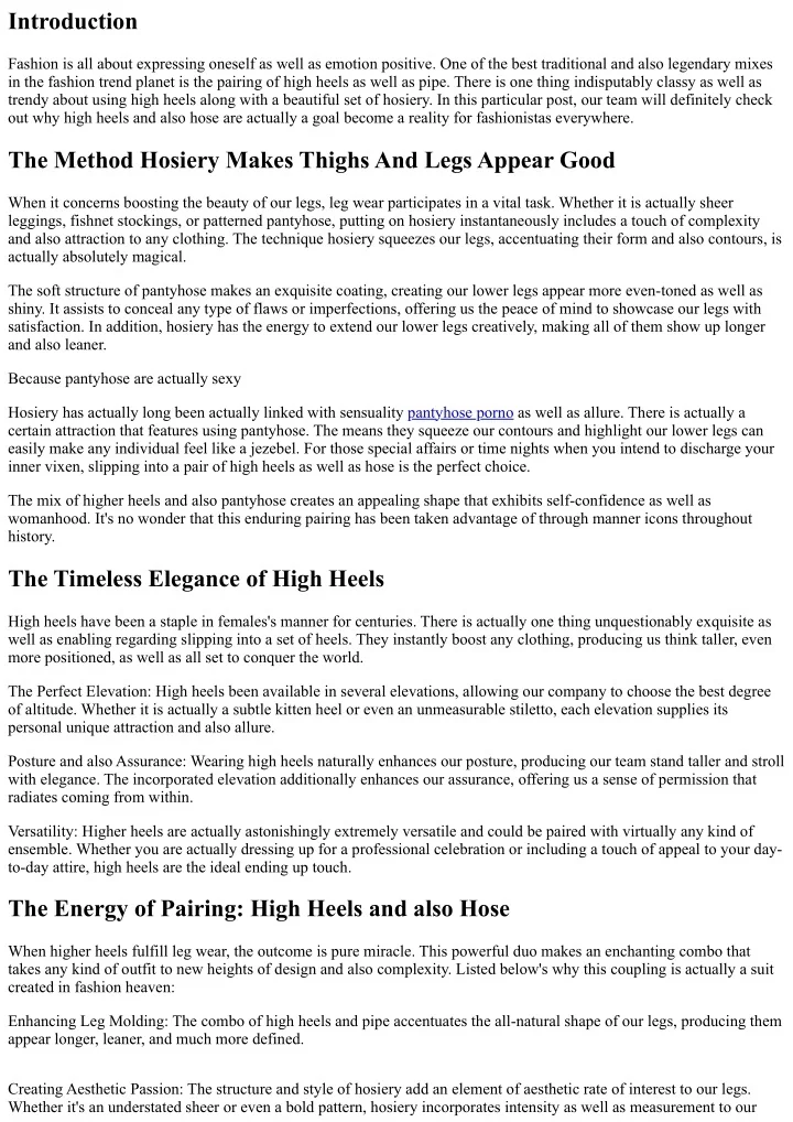 PPT - The Perfect Coupling: Why Higher Heels and Tube are actually a ...