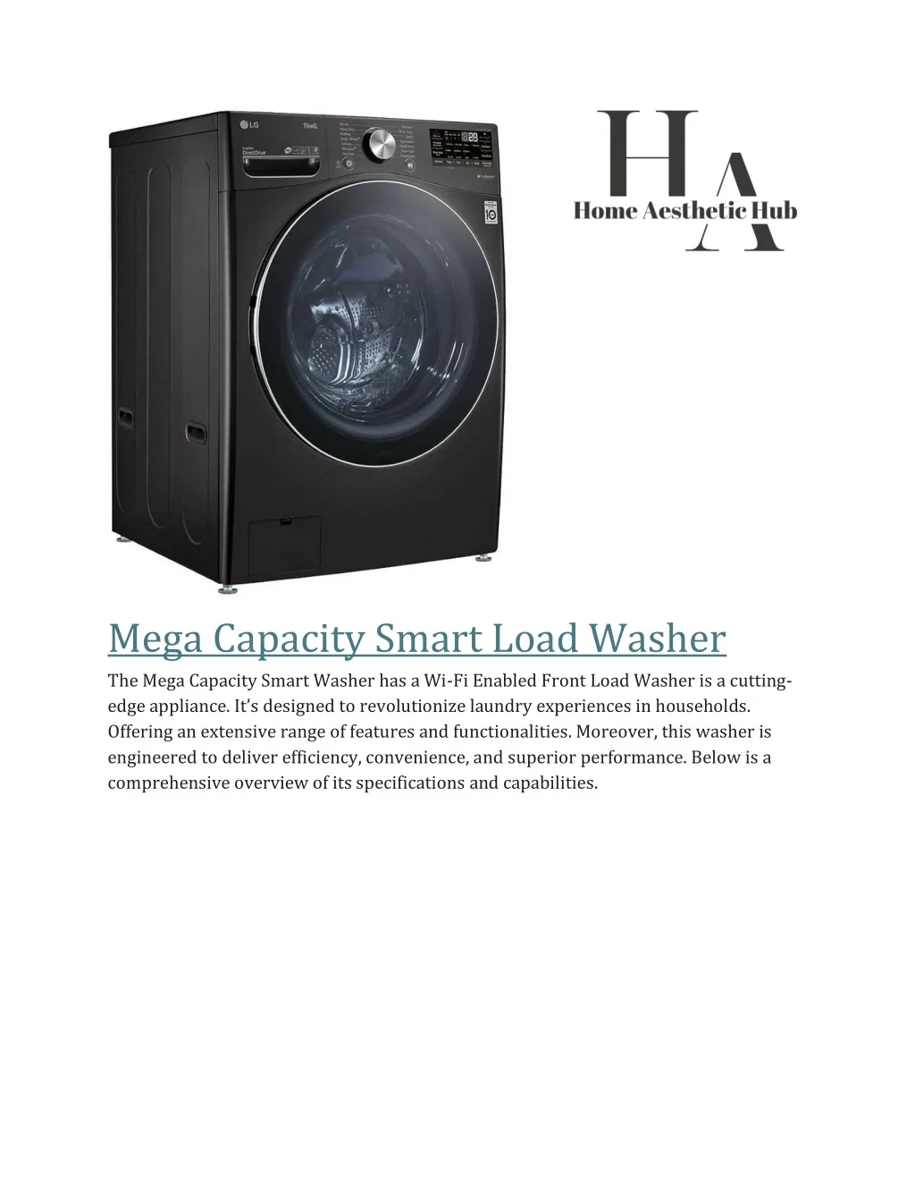 PPT - Mega Capacity Smart Load Washer PowerPoint Presentation, free ...