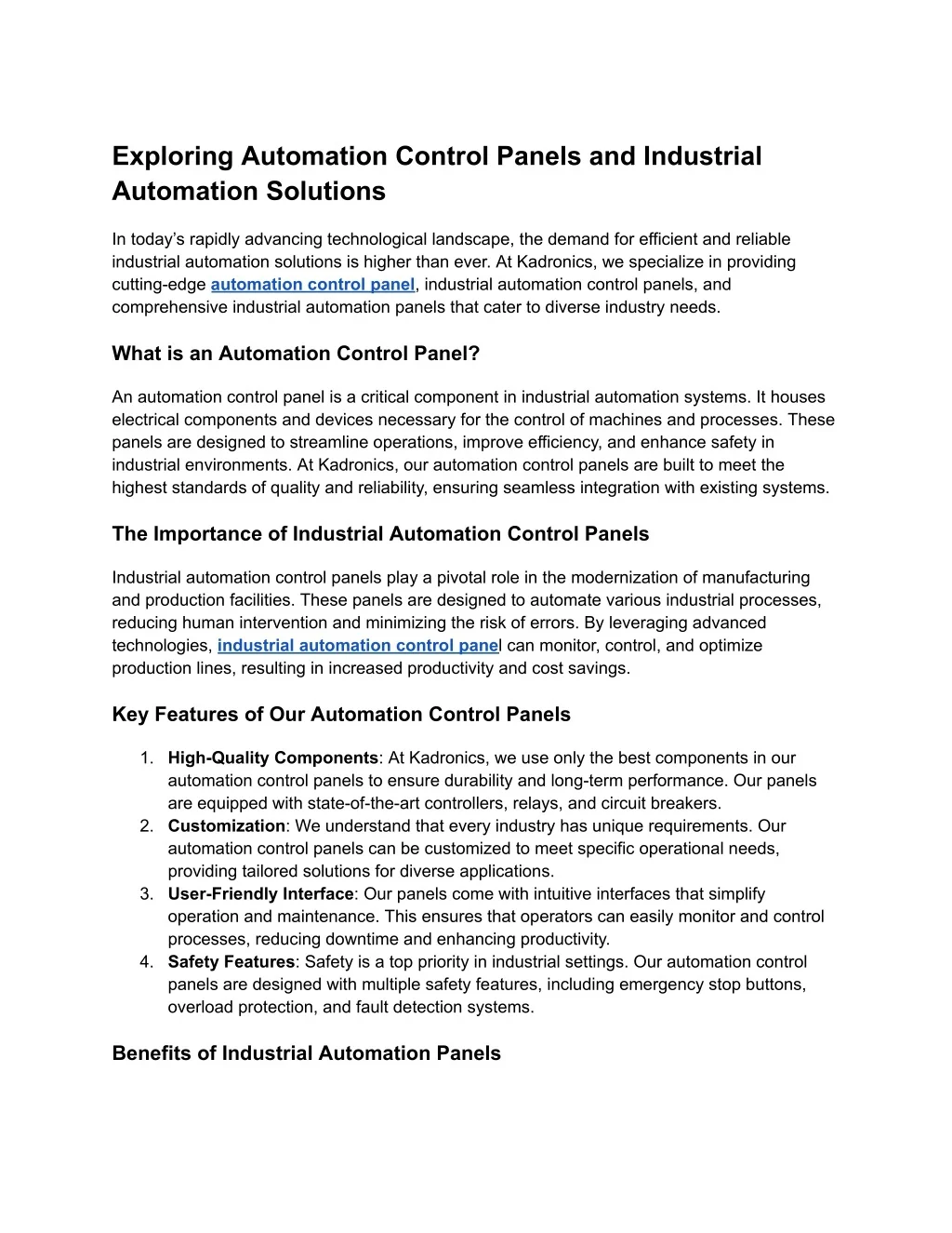 PPT - Exploring Automation Control Panels and Industrial Automation ...
