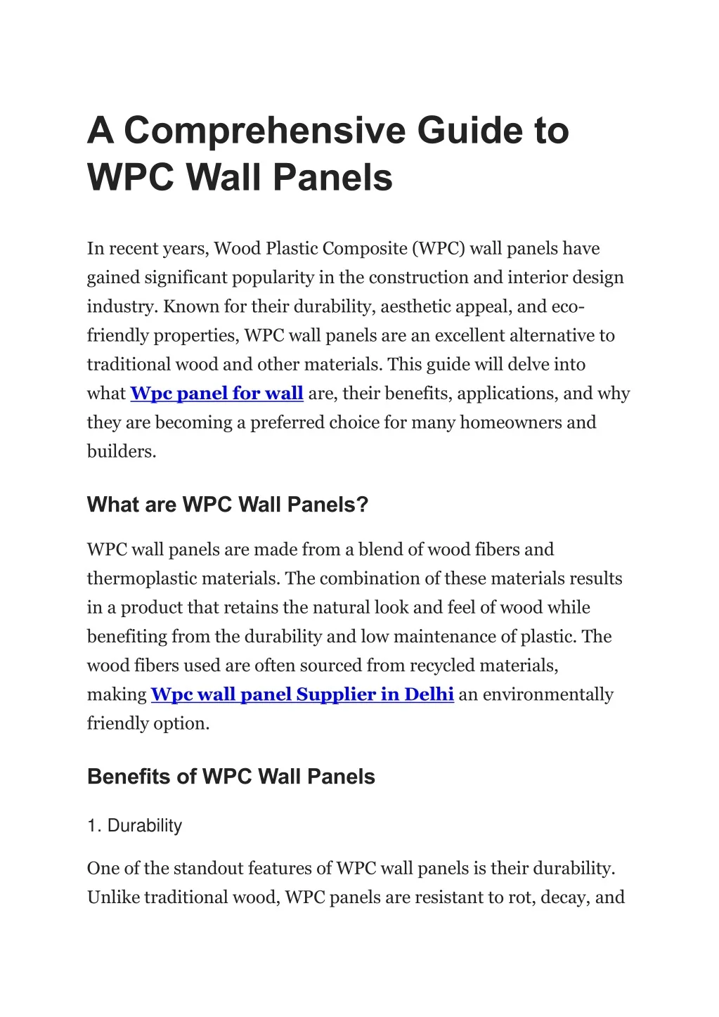 PPT - A Comprehensive Guide to WPC Wall Panels PowerPoint Presentation ...