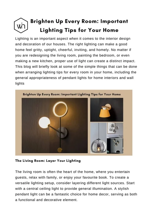 PPT - Brighten Up Every Room: Important Lighting Tips for Your Home ...