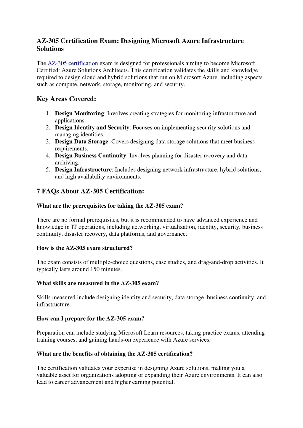 PPT - AZ-305 Certification Exam- Designing Microsoft Azure ...