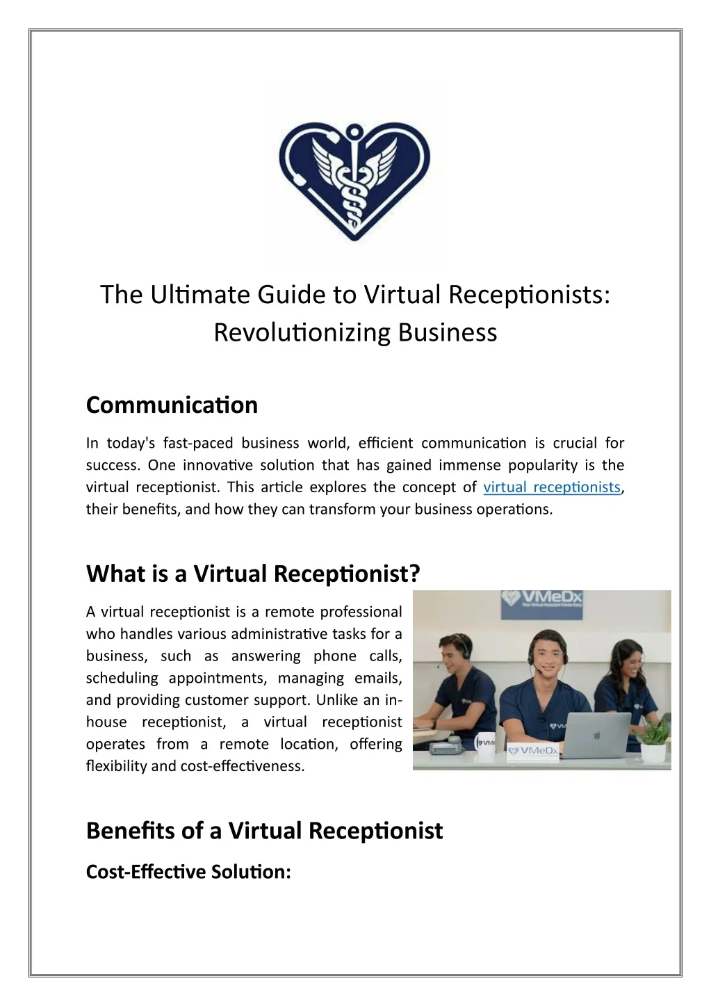 PPT - The Ultimate Guide to Virtual Receptionists: Revolutionizing ...