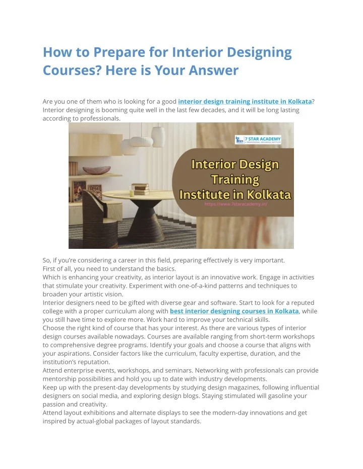 PPT - How to Prepare for Interior Designing Courses Here is Your Answer ...