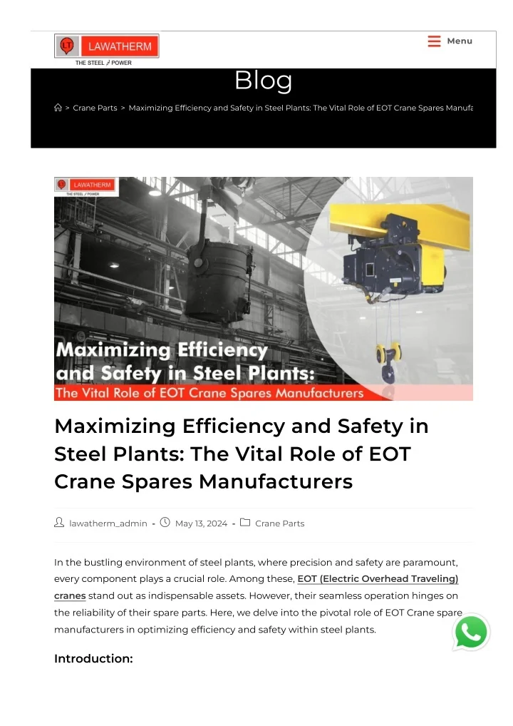 PPT - Maximizing Efficiency and Safety in Steel Plants The Vital Role ...