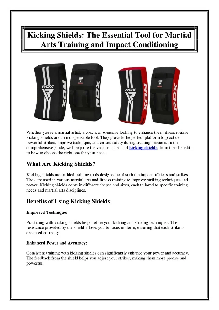 PPT - Kicking Shields The Essential Tool for Martial Arts Training and ...